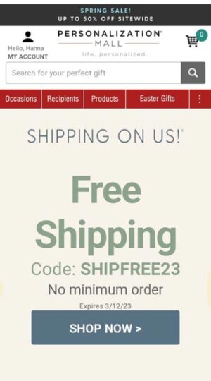 Personalization Mall Coupon - SuperMall